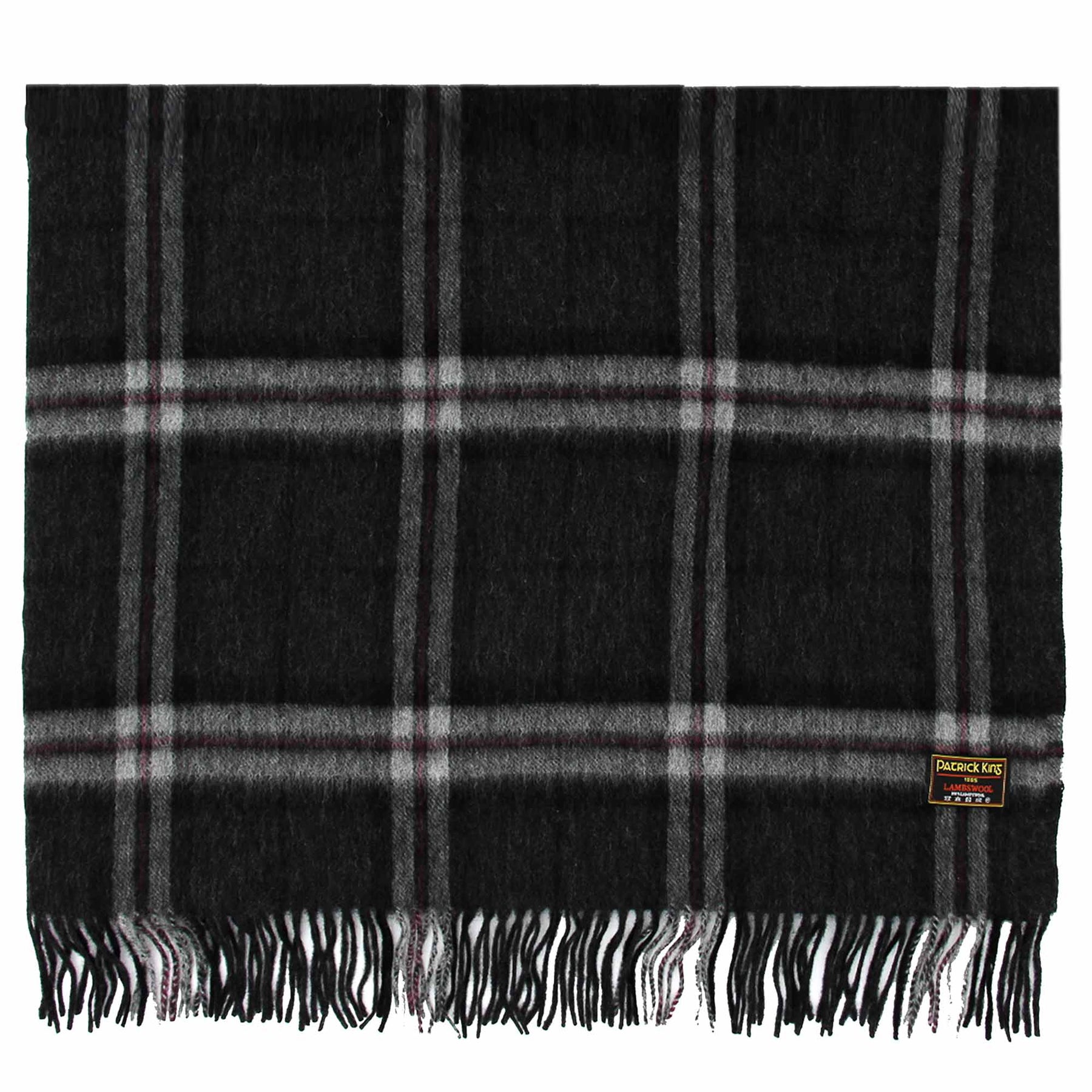Étole en laine d'agneau tartan Thompson Charcoal – Artisans Canada